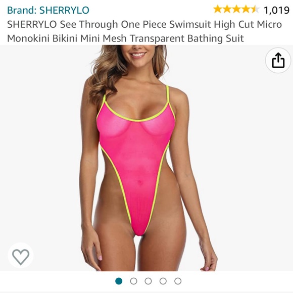 Sherrylo Swim Sherrylo Pink Neon See Through Monokini One Piece Swim Lingerie Xl Nwt Poshmark